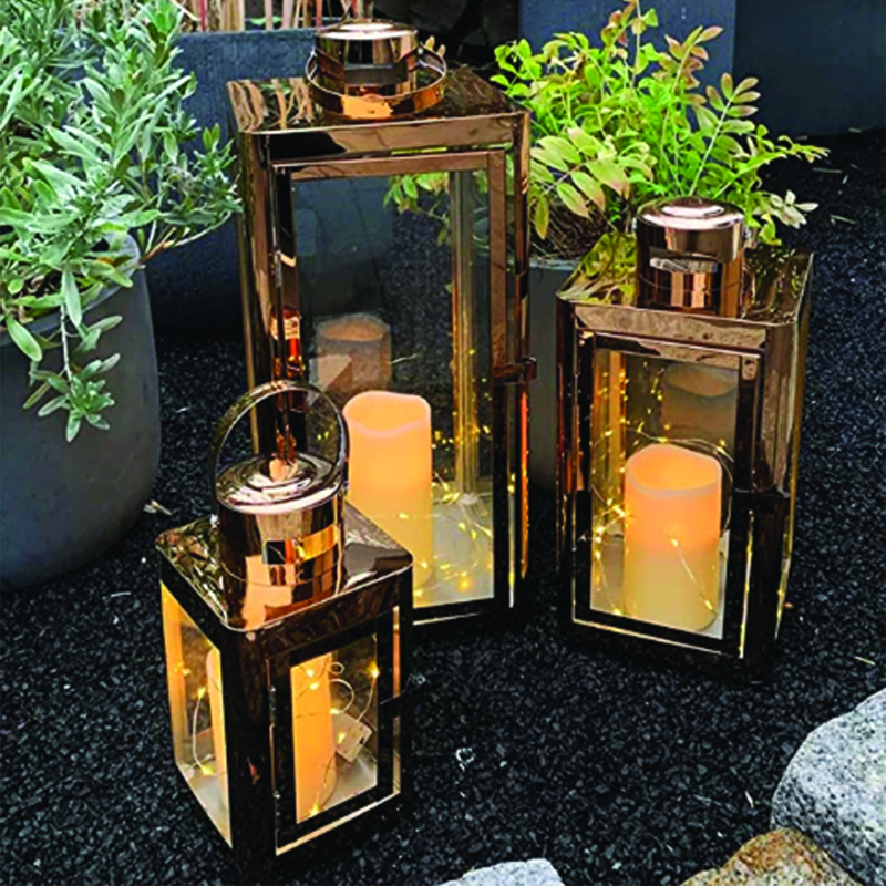 Buy Ramadan lantern set - 3 sizes - Pure stainless steel coated online ...