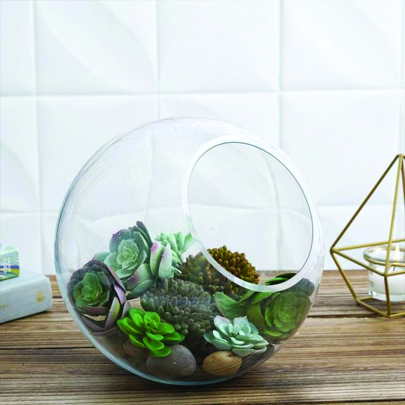 Buy Glass Round Vase -2 Sizes - Transparent white glass online - Garden Hub