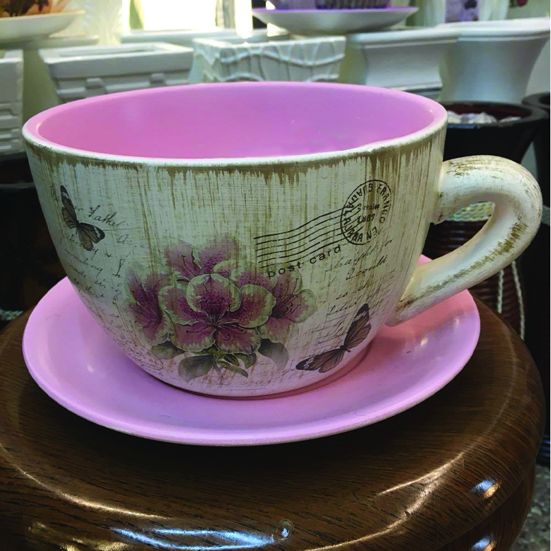 Buy Roses Cup vase - 20 cm - pink White online - Garden Hub